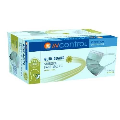 InControl Quik Guard | Surgical Masks | Ear Loop Level 3 | 4 ply
